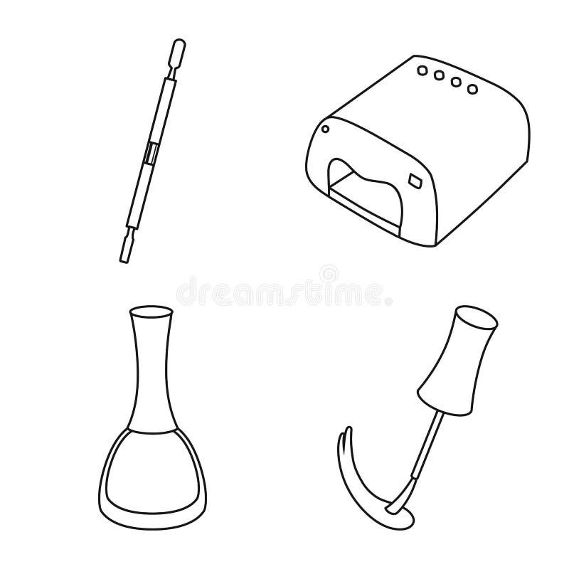 Vector Illustration of Makeup and Cosmetics Sign. Set of Makeup and ...