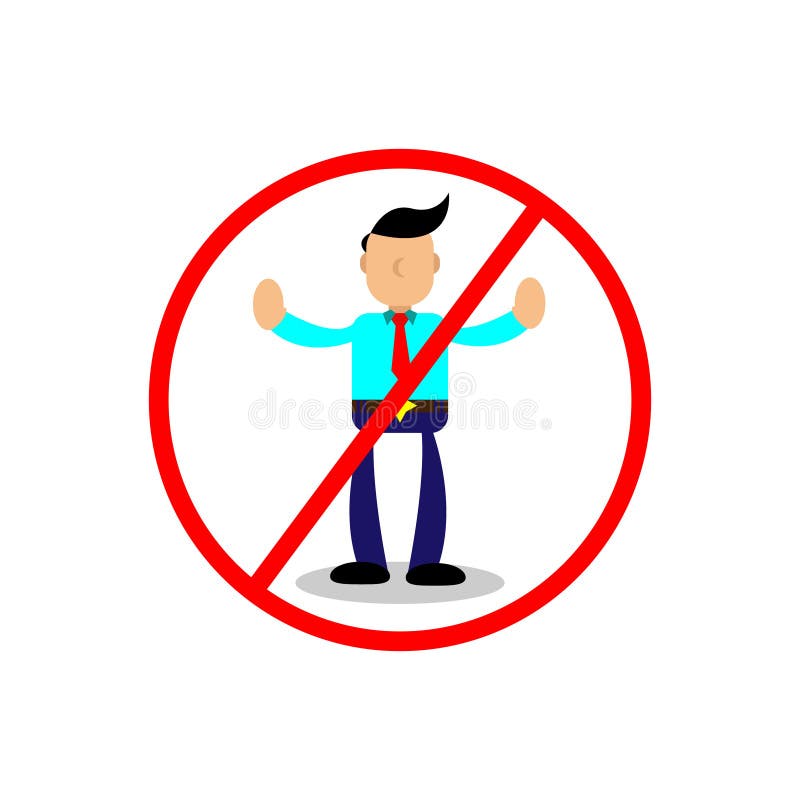 Vector Illustration of Male and Prohibited Sign Stock Vector ...
