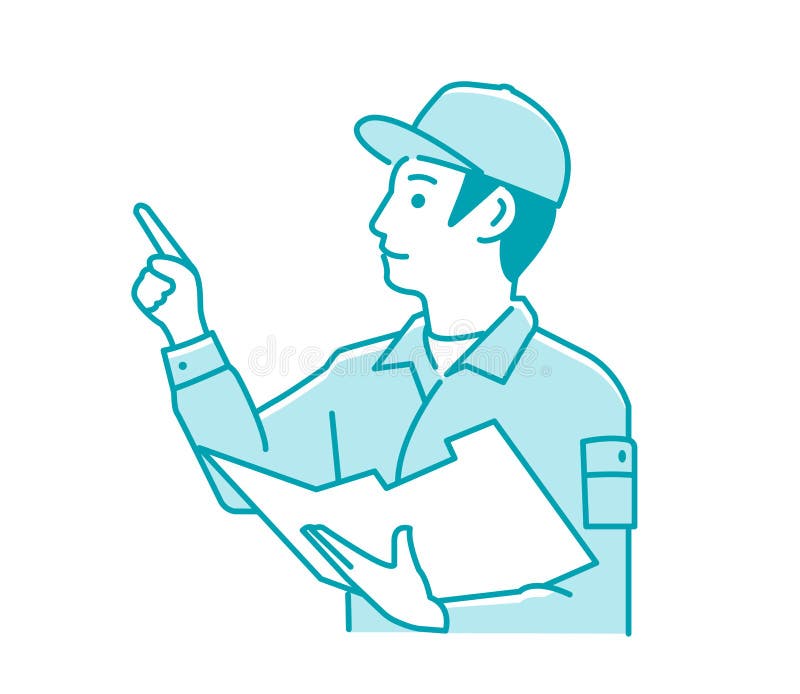 Vector Illustration of a Male Worker Doing Regular Inspection Stock ...