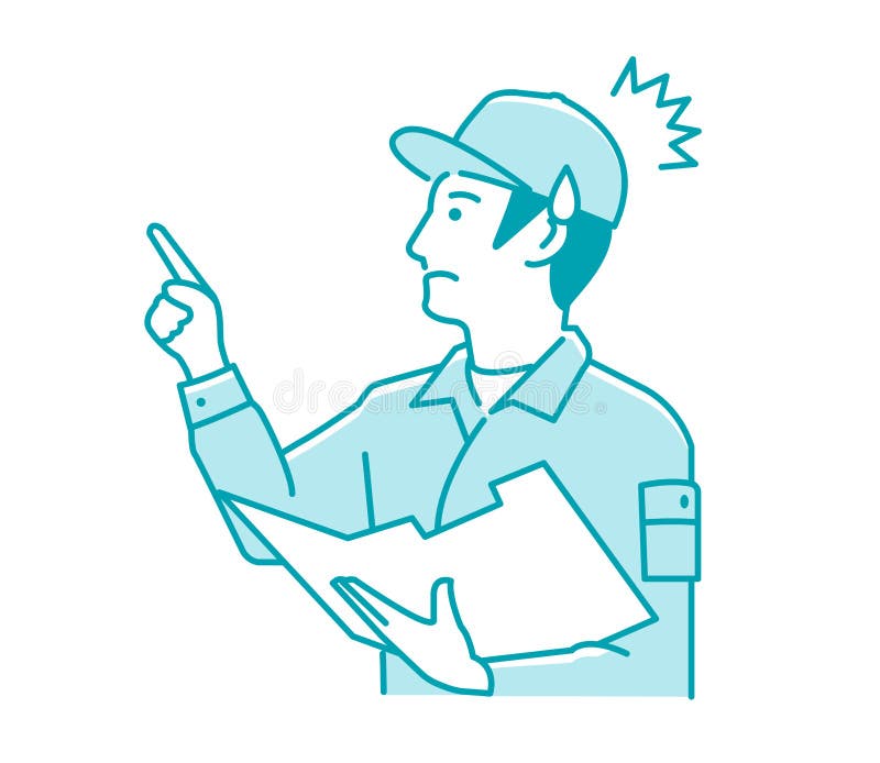 Vector Illustration of a Male Worker Doing Regular Inspection ...