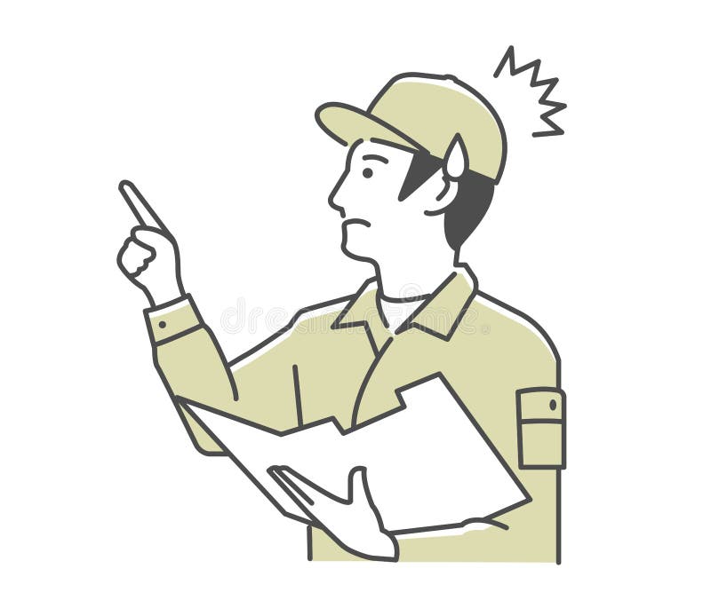 Vector Illustration of a Male Worker Doing Regular Inspection ...