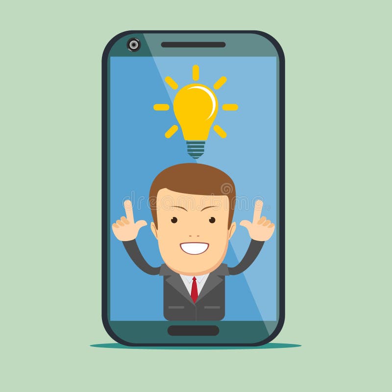 Man App Icon on Smartphone Display in Flat Style Stock Vector ...