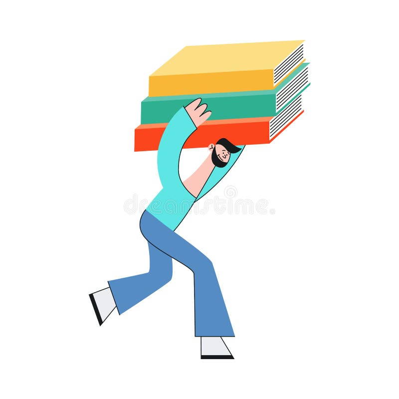 Man Carrying Heavy Books Stock Illustrations – 105 Man Carrying Heavy ...
