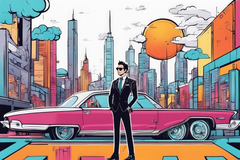 Vector Illustration of a Man in the City Stock Illustration ...