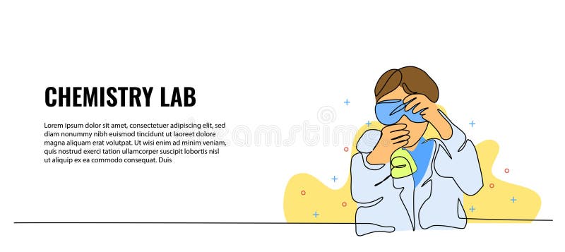 Vector Illustration a Man Doing Laboratory Experiment Stock Vector ...