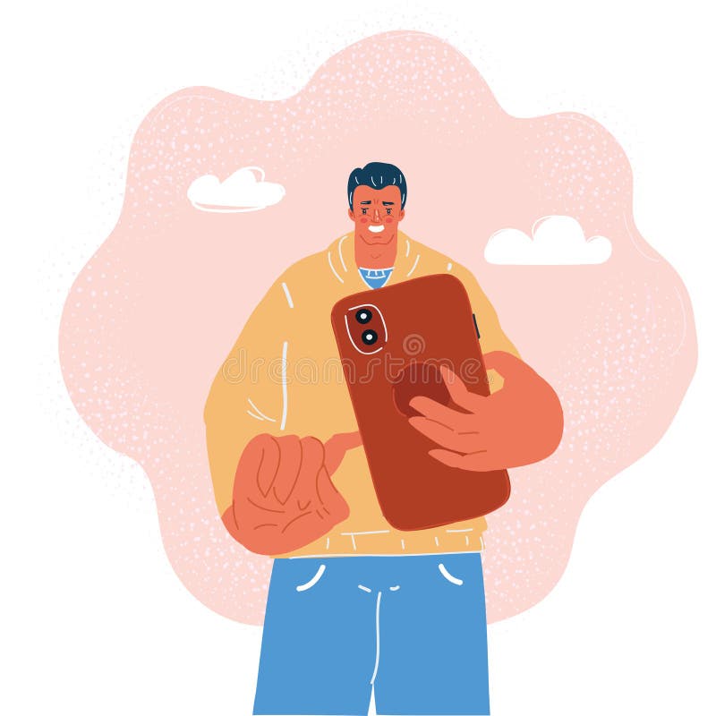 Vector Illustration of Man with Mobile Phone Stock Vector ...