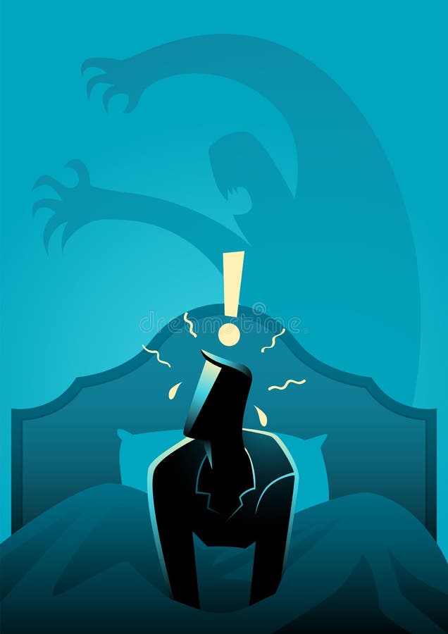Man Suffering Nightmare stock vector. Illustration of mental - 156539708