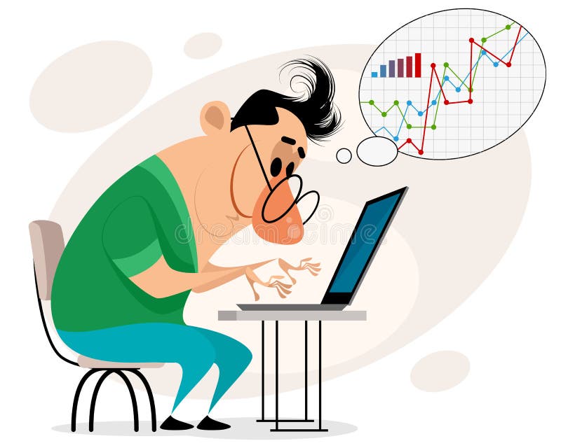 Fat male programmer stock vector. Illustration of male - 110624612