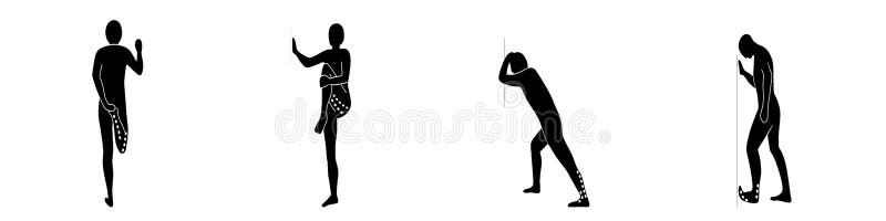 Vector Illustration of Man Yoga Pose with Stretching Sign Stock ...