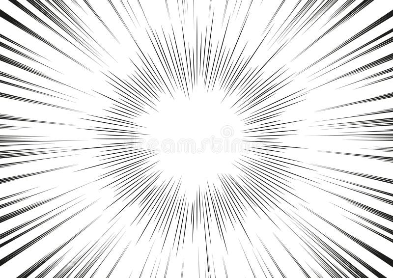 Vector Illustration of Manga Effect in Black and White. Radial Light ...