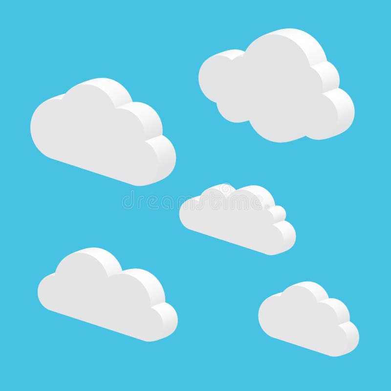 Set of Clouds in Isometric View. Vector Illustration Stock Vector ...