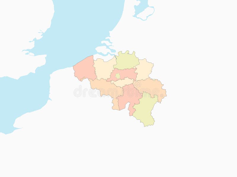 Map of Belgium with Provinces Stock Vector - Illustration of ...