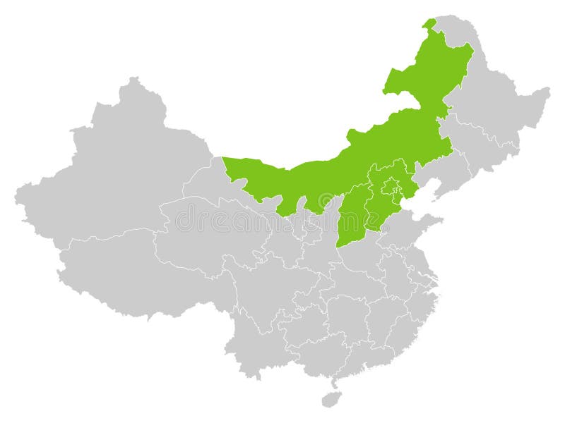 Map of the Chinese Region of Northeast China Stock Vector ...