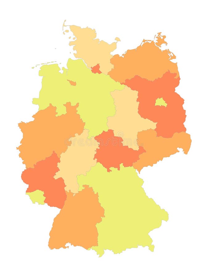 Map of Germany with Provinces Stock Vector - Illustration of dutch ...