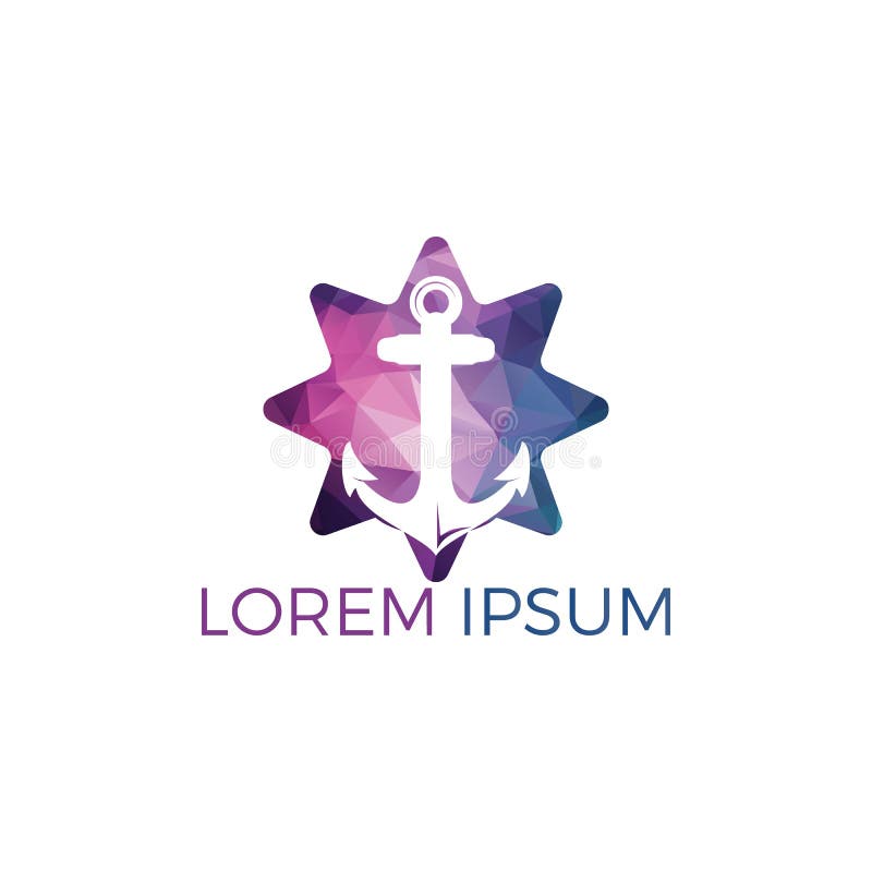 Star Anchor Vector Logo Design. Stock Vector - Illustration of flight ...