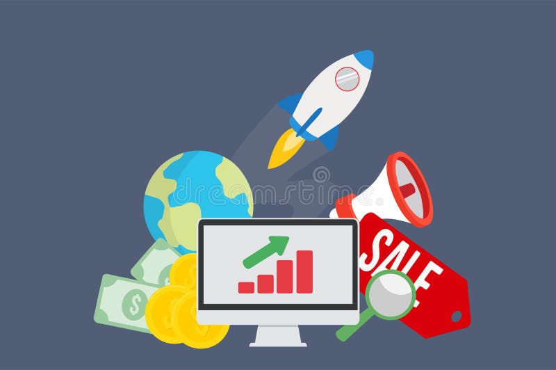 Vector Illustration of Marketing and Sale World Stock Vector ...