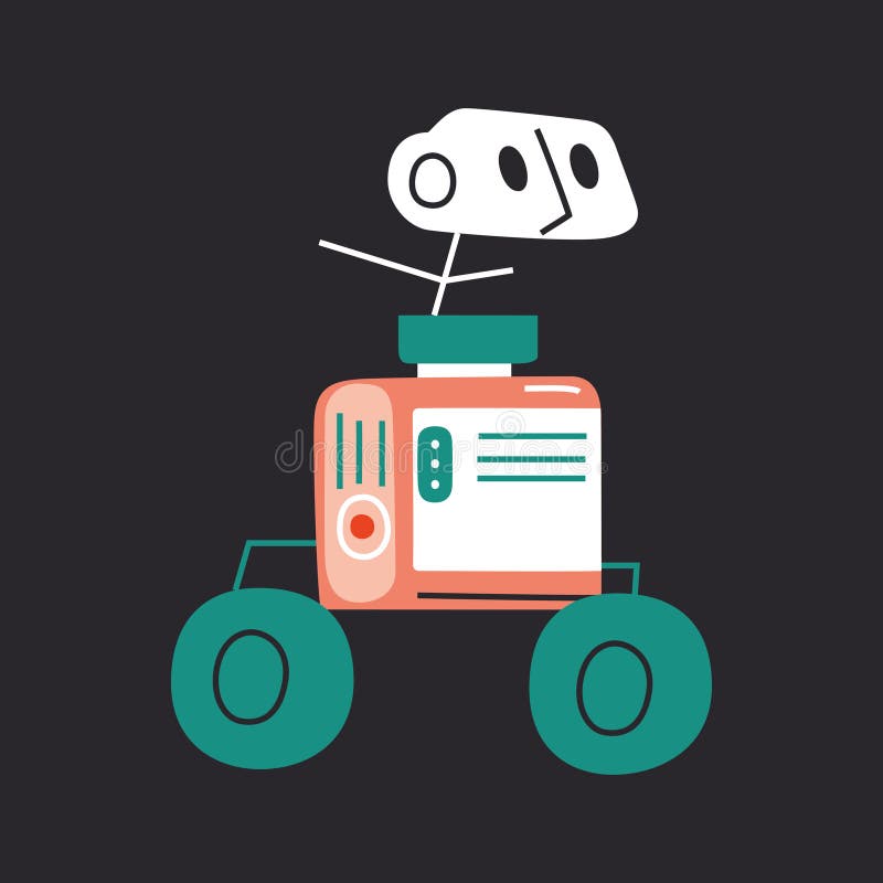 Vector Illustration of a Mars Rover in Flat Cartoon Style. a Planetary ...