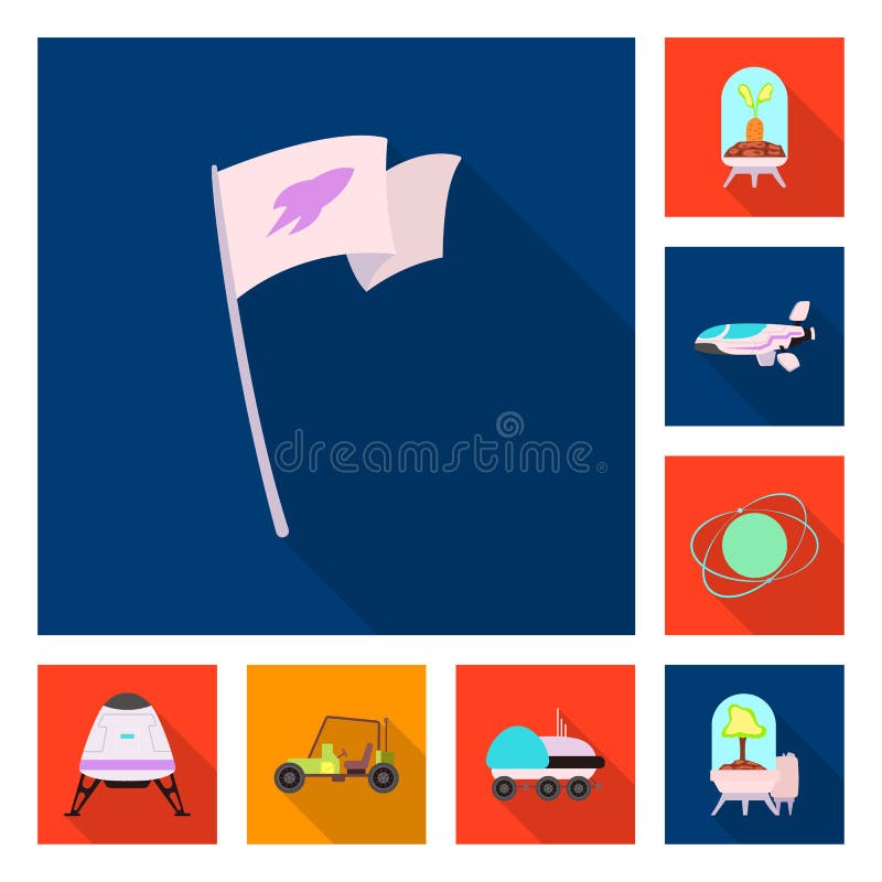 Vector Design of Mars and Space Logo. Set of Mars and Planet Stock ...