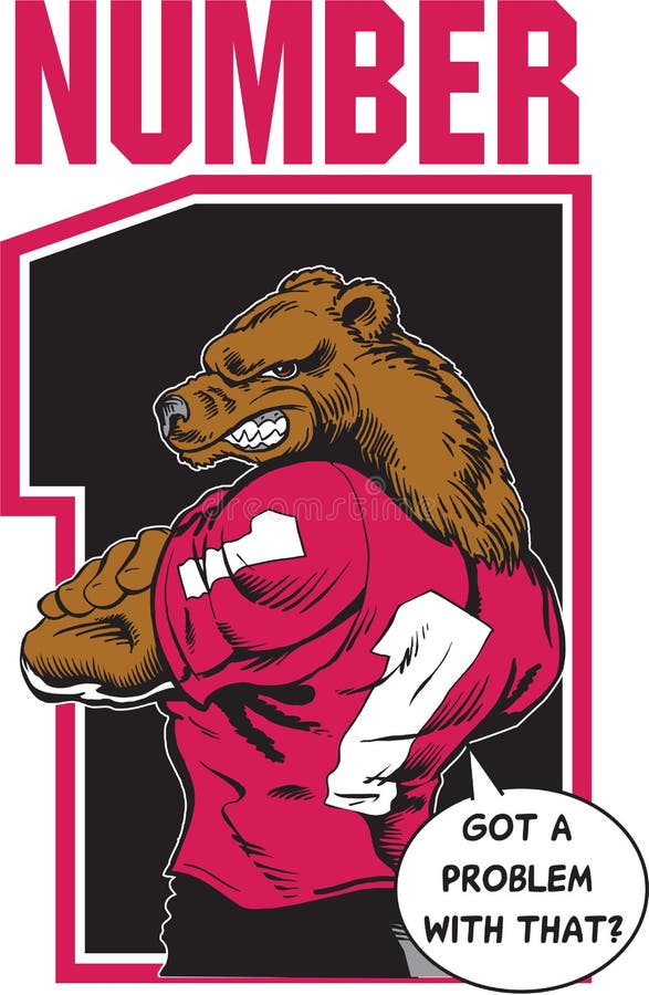 Bear Back Number One Vector Illustration Stock Vector - Illustration of ...