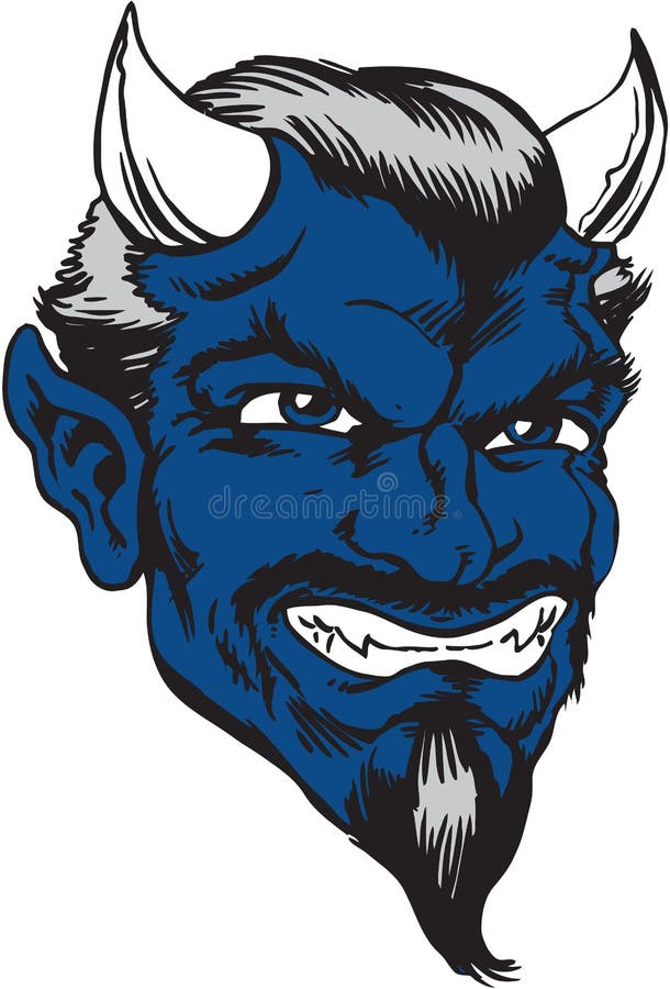 Devil Head Smiling Vector Illustration Stock Vector - Illustration of ...