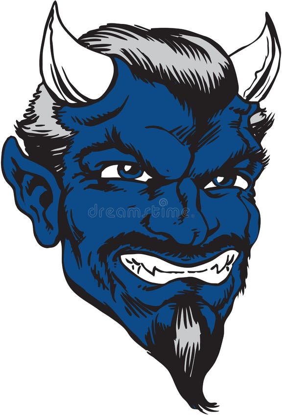 Devil Head Smiling Vector Illustration Stock Vector - Illustration of ...