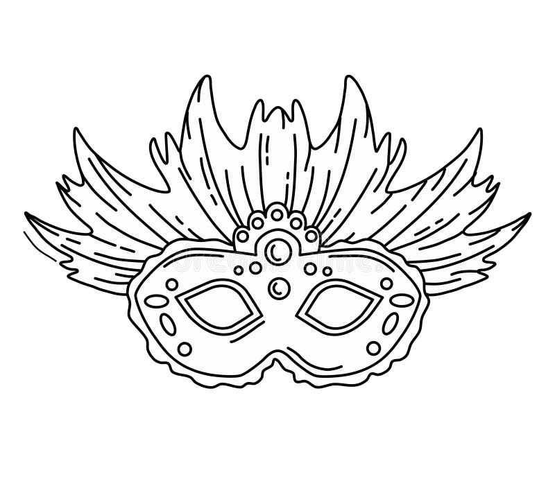Vector Illustration of Masquerade Mask in Style . Coloring Pages Stock ...