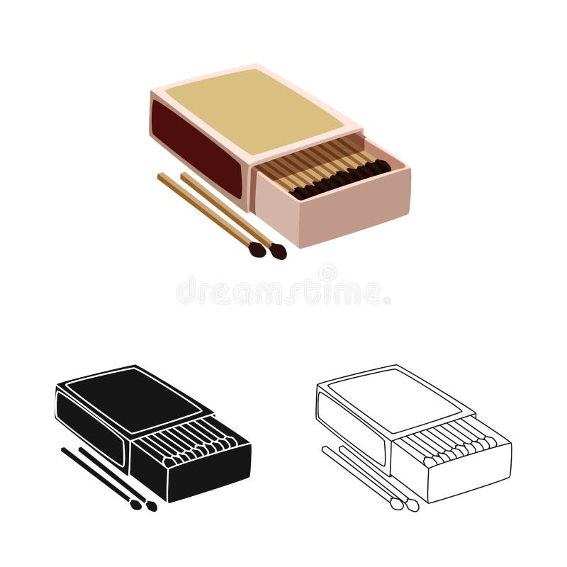 Vector Illustration of Matchbox and Box Symbol. Collection of Matchbox ...