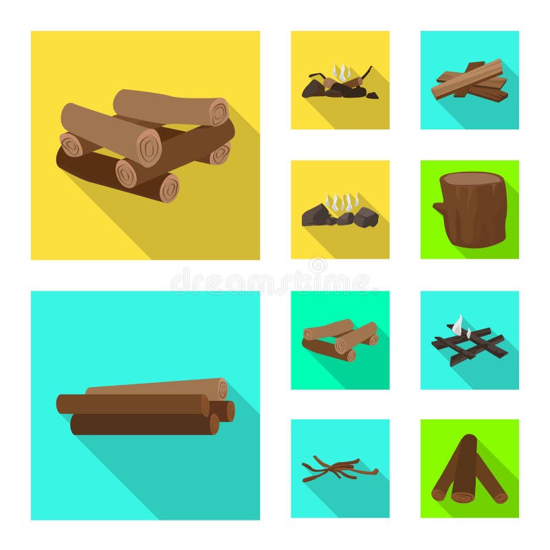 Vector Illustration Of Material And Logging Icon Collection Of
