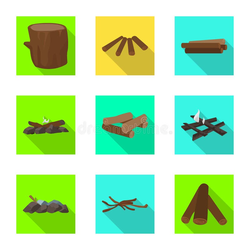Vector Design Of Material And Logging Symbol Set Of Material And
