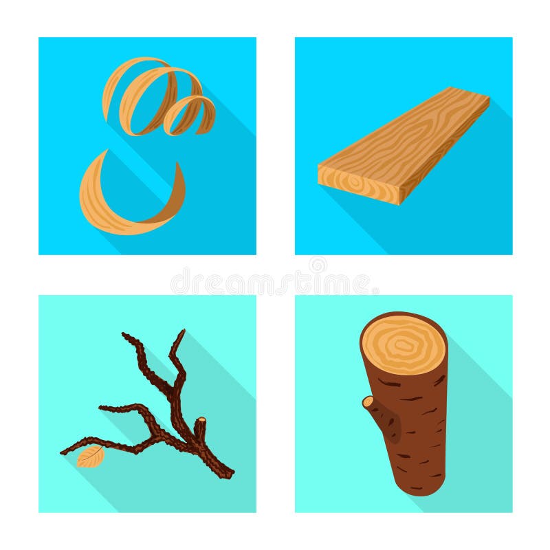 Vector Illustration of Material and Nature Icon. Set of Material and ...