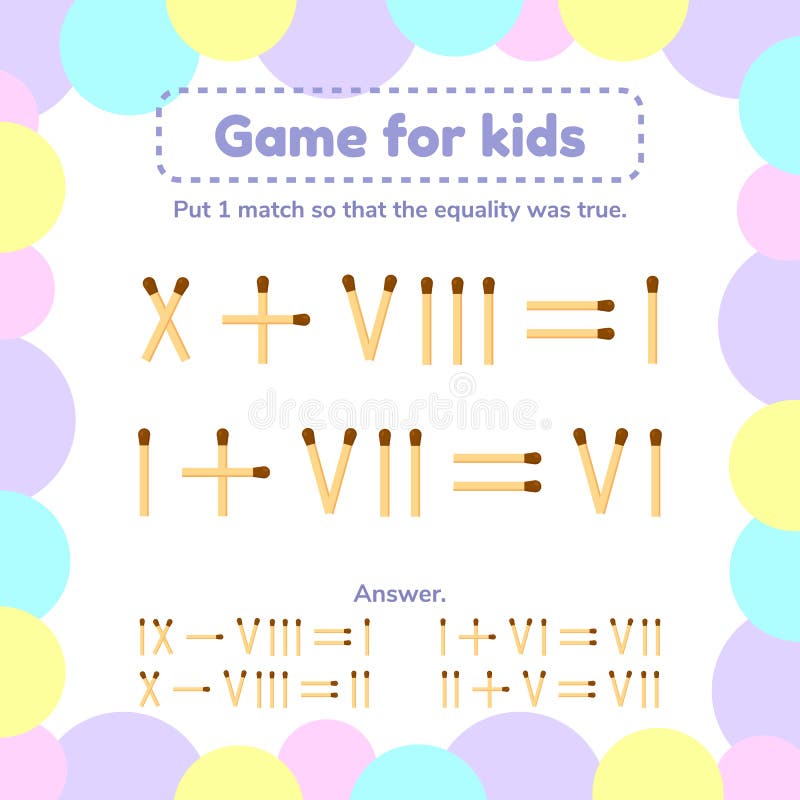 Visual Math Puzzle with Roman Numerals Stock Vector - Illustration of ... Visual Math Puzzle with Roman Numerals Stock Vector - Illustration of ...