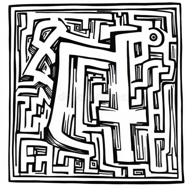 Vector Illustration of a Maze. Black and White. Vector Illustration ...