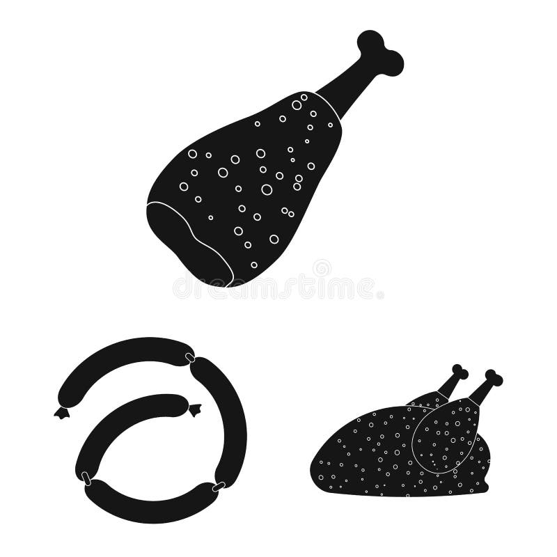 Vector Design of Meat and Ham Logo. Set of Meat and Cooking Stock ...