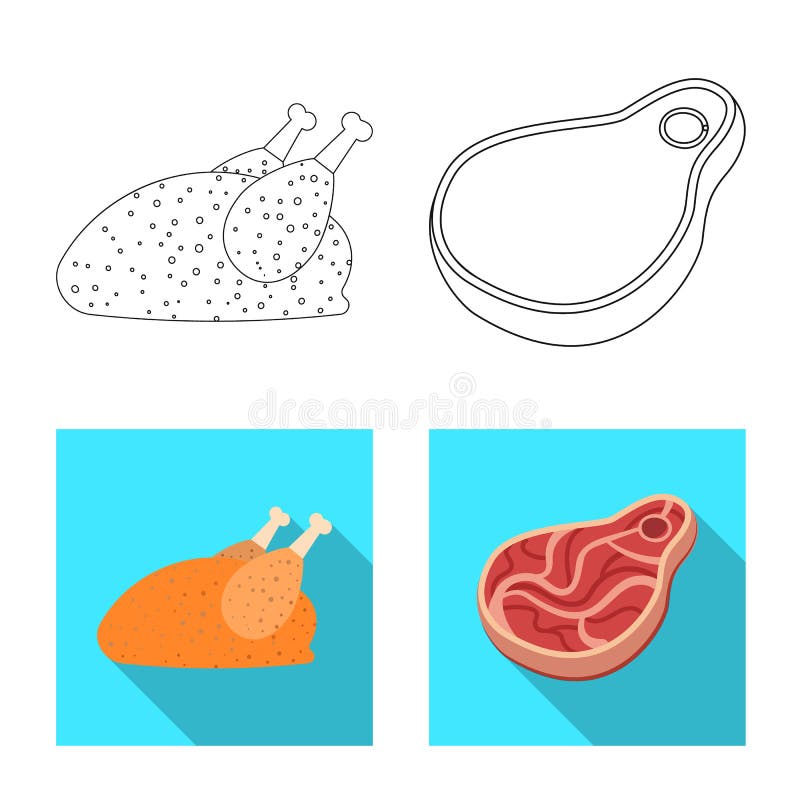 Vector Design of Meat and Ham Logo. Collection of Meat and Cooking ...