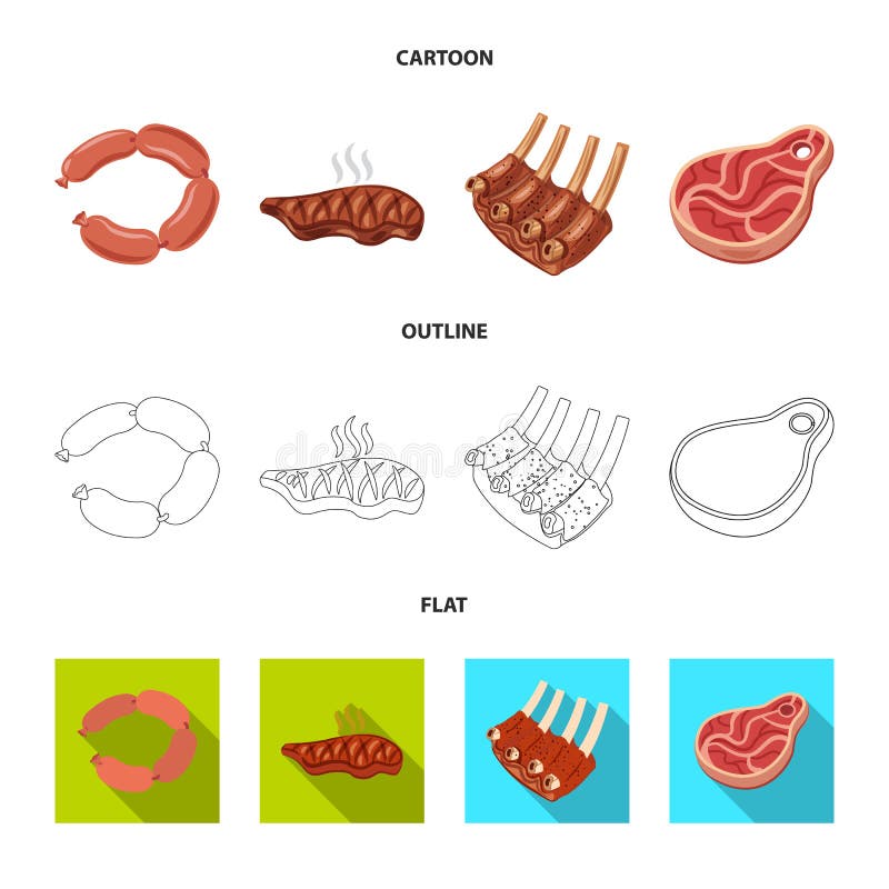 Vector Design of Meat and Ham Logo. Collection of Meat and Cooking ...