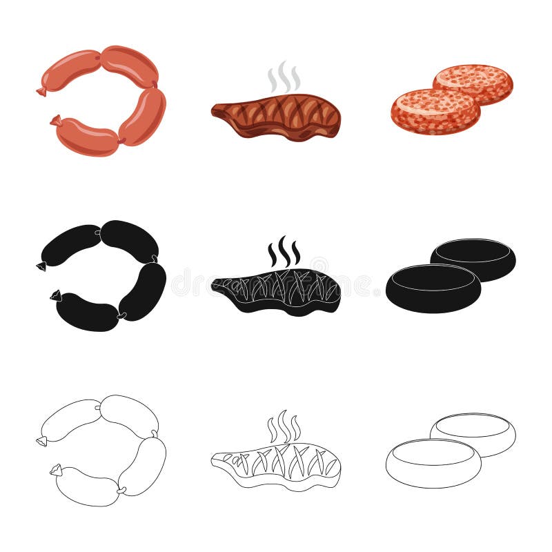 Vector Illustration of Meat and Ham Logo. Collection of Meat and ...