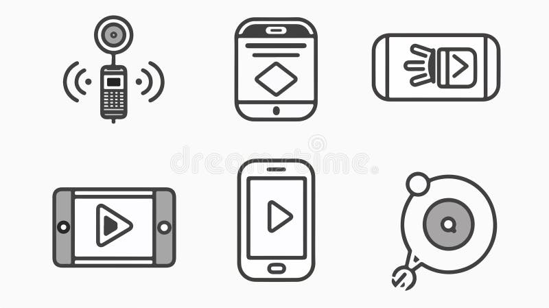 Mobile Video Playback Icon - Visual Media Technology Concept for ...