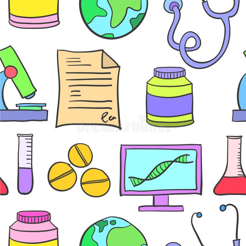 Vector Illustration of Medical Doodles Stock Vector - Illustration of ...
