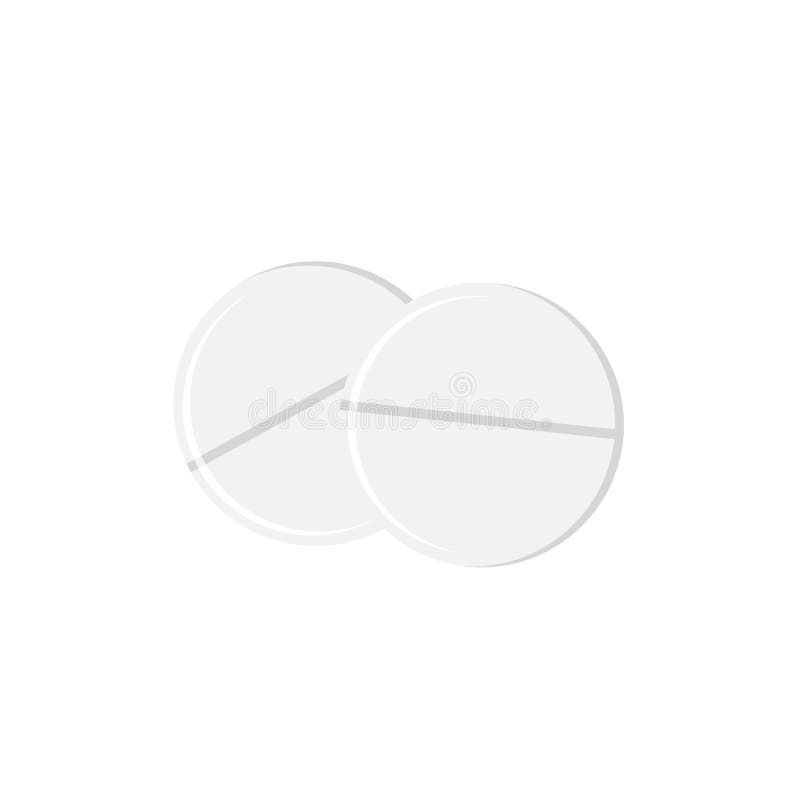 Vector Illustration of Medicinal Round Tablets with Shadows, in a Flat ...