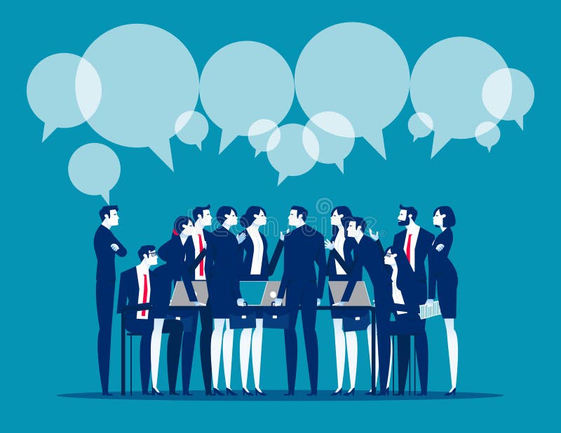 Vector Illustration of Meeting. Business Conflict and Arguing Concept ...