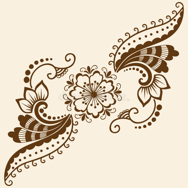 Vector Illustration Of Mehndi Ornament Traditional Indian Style
