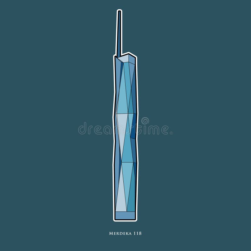 Vector Illustration of Merdeka 118, Tallest Building in Malaysia Stock ...