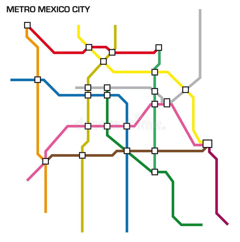 Vector Illustration of the Mexico City Metro Map Stock Vector ...