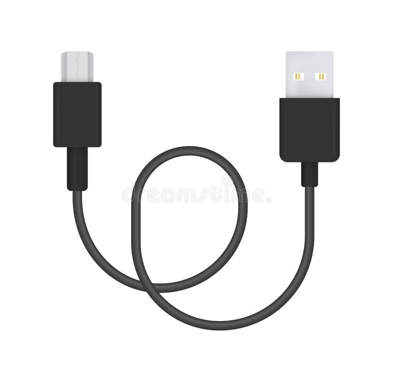 Vector Illustration of Micro-USB Cable Stock Illustration ...