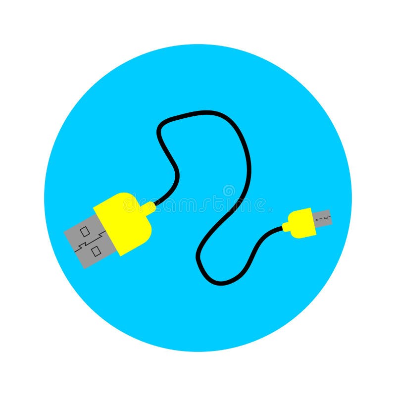 Vector Illustration Of Micro USB 2.0, MicroUSB Icon With A Nice ...