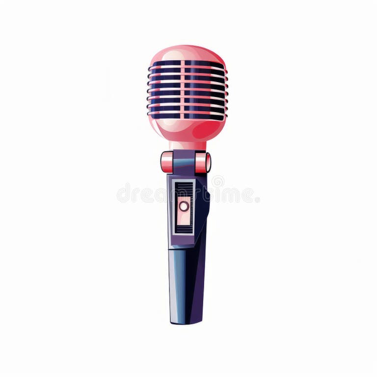 Minimalist Microphone Illustration on White Background Stock ...