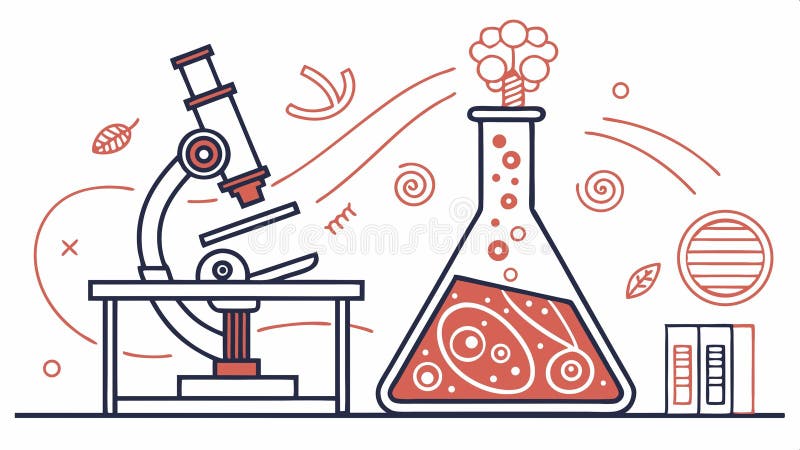 Microscope and Flask, Science Lab Equipment Vector Design Generative AI ...