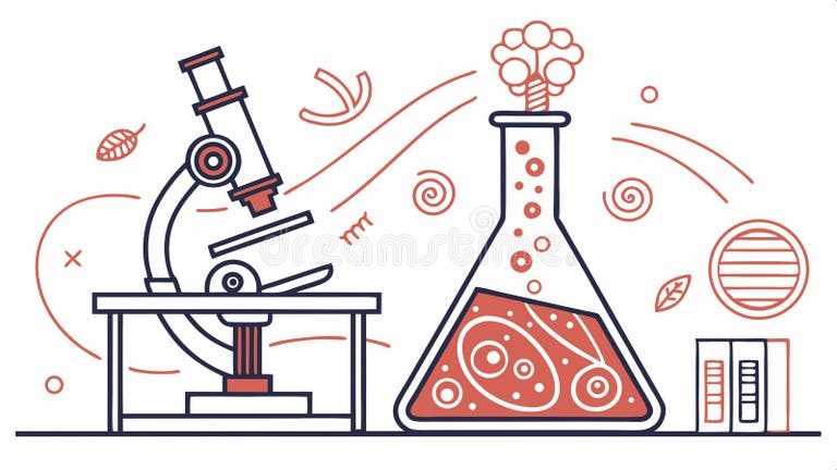 Microscope and Flask, Science Lab Equipment Vector Design Generative AI ...