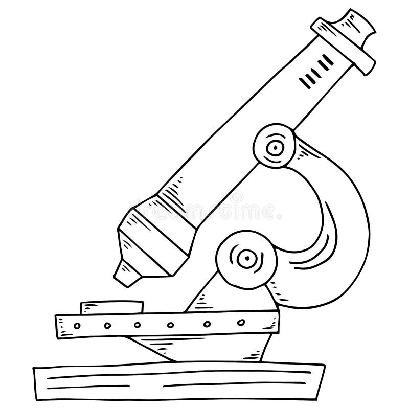 Microscope Icon. Vector Illustration of a Microscope. Hand Drawn ...