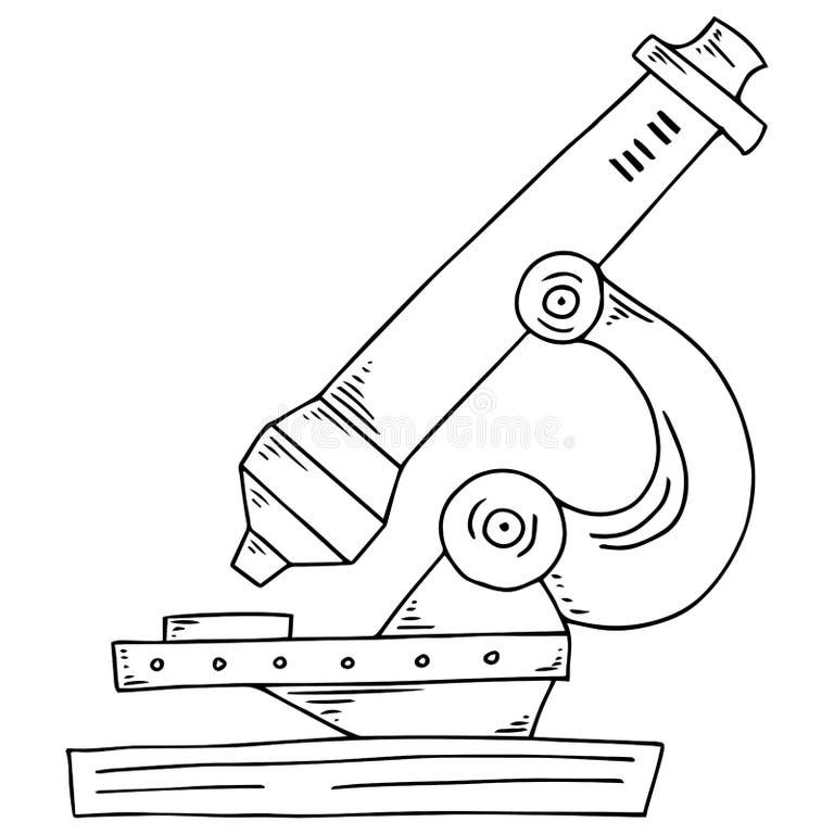 Microscope Icon. Vector Illustration of a Microscope. Hand Drawn ...